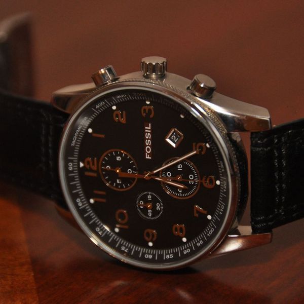 SOLD...FS...LIKE NEW FOSSIL CHRONO ON BLACK LEATHER BAND | WatchCharts ...