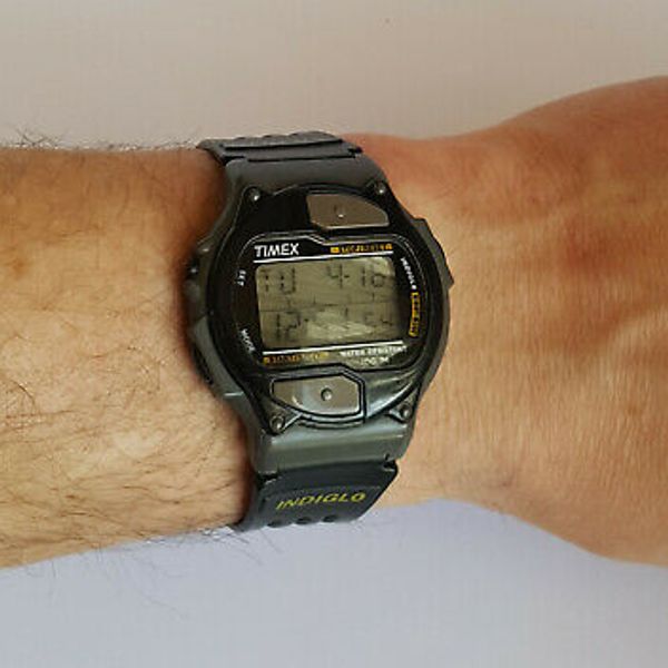 Vintage 90's Timex Indiglo Stealth Digital Chronograph Men's Watch 744 ...