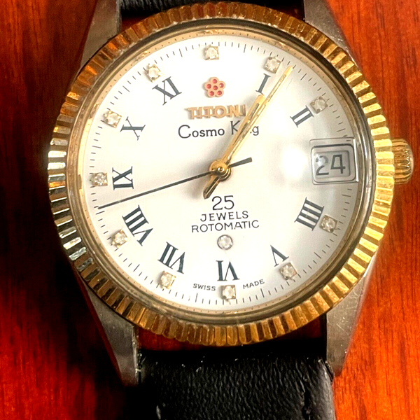 Titoni Cosmo King Rotomatic 25 Jewels Date Swiss Vintage Watch | WatchCharts Marketplace