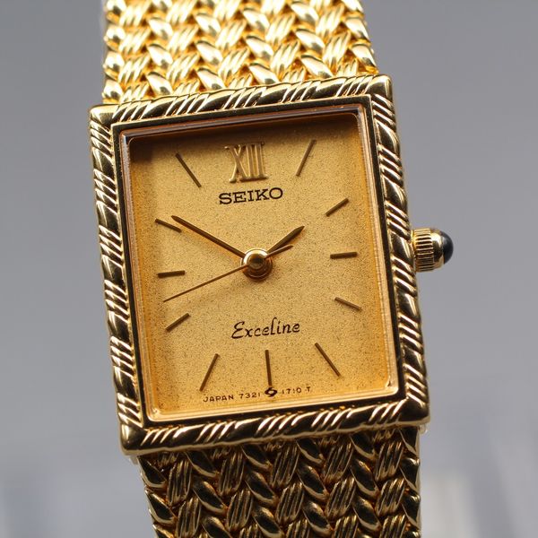 [Near MINT] Seiko Exceline 7321-6050 18mm Gold Quartz Women's Watch ...