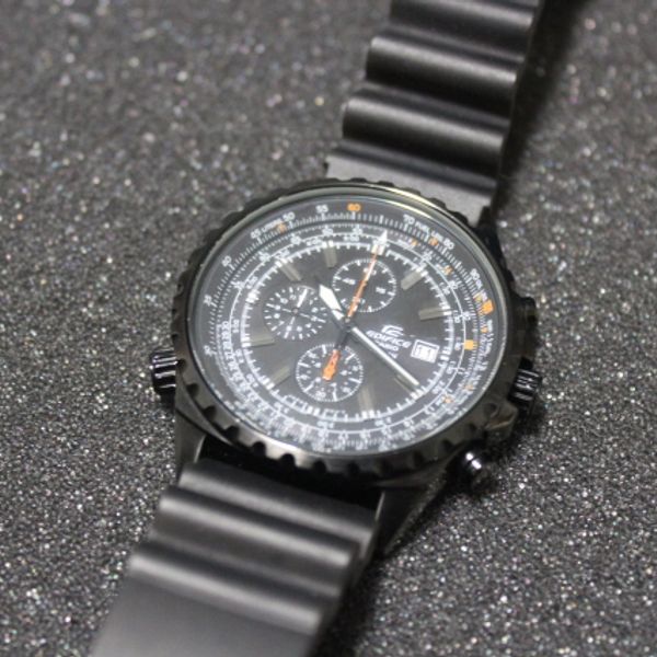 Casio Edifice EF-527 Black Slide Rule Chronograph $75 | WatchCharts ...