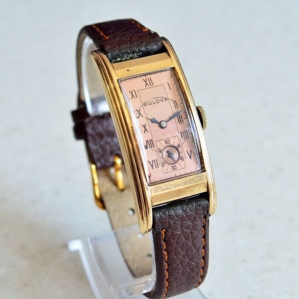 VINTAGE BULOVA MARSHALL 7AP 21JEWELS 10K GOLD FILLED ART DECO WATCH ...
