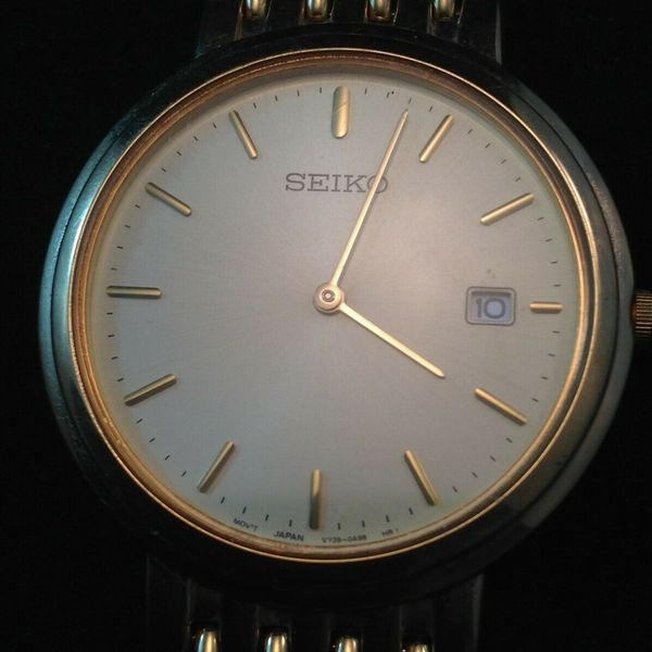 Seiko Vintage Quartz V739 - OA50 - Gents Gold Dress Watch Boxed New Battery | WatchCharts