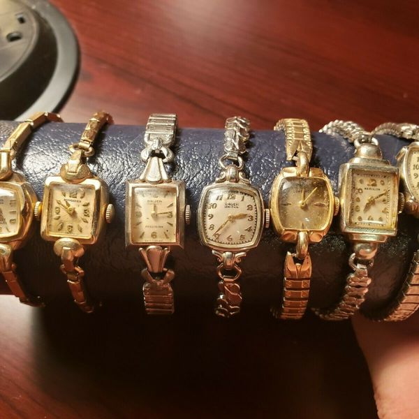 Lot of 7 High End Ladies Gold Filled Vintage Watches: Longines ...