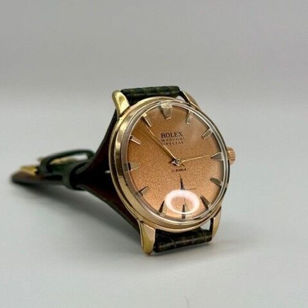 RARE Vintage ROLEX MARCONI Big Case 38mm Watch ORIGINAL - Gold Plated ...