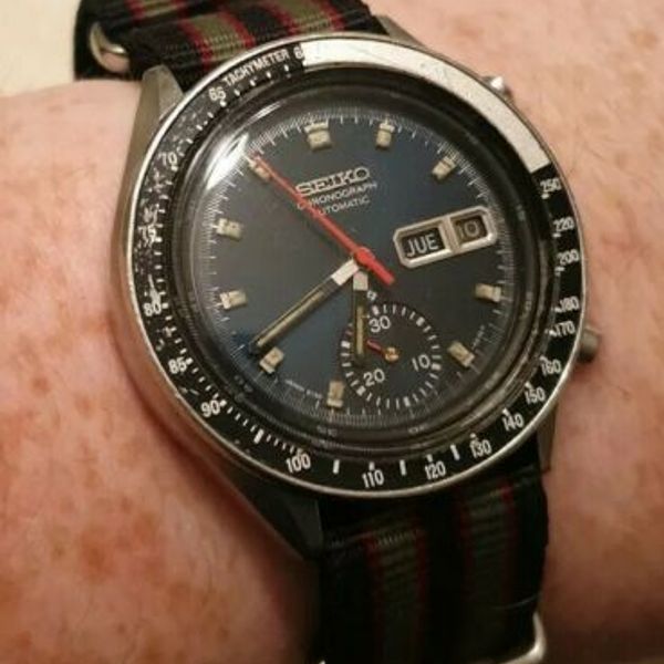 VINTAGE GHOST SEIKO 6139 6040 AUTOMATIC CHRONOGRAPH WATCH GHOST BEZEL BLUE DIAL | WatchCharts ...