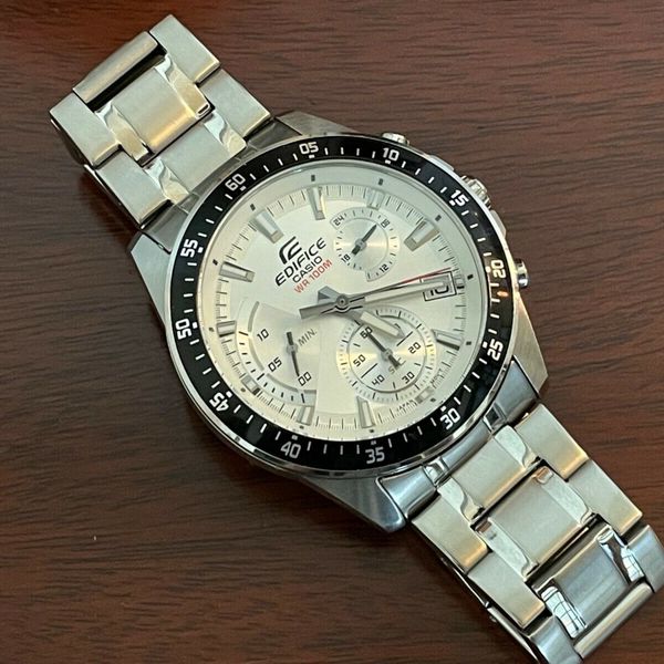 Casio Men's Edifice Quartz Watch with Stainless-Steel Strap, Silver, 21 ...