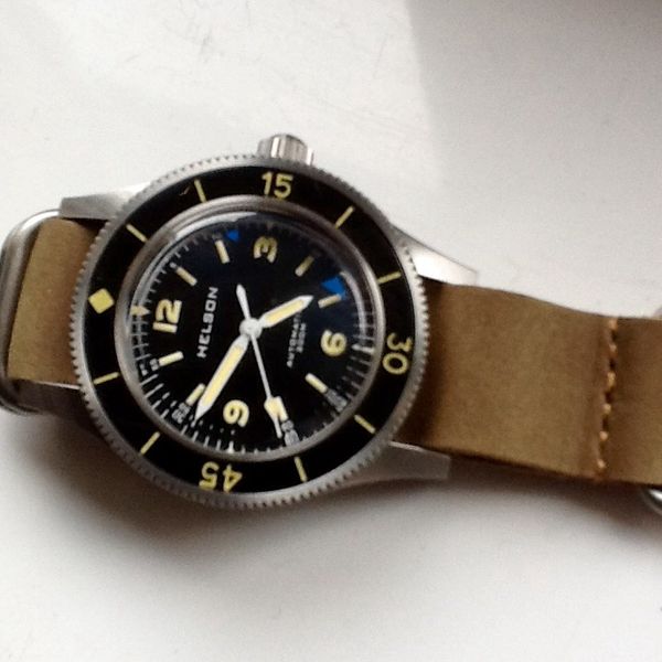 Helson skindiver mint condition plus extra straps fifty fathoms homage ...