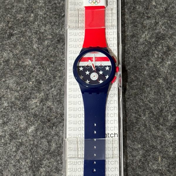 2016 Swatch USA Olympics Stars & Stripes Chronograph Watch Limited ...