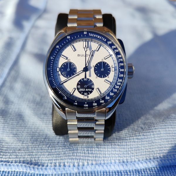 Bulova Archive Lunar Pilot Chronograph Men's Bracelet Watch Full Set ...