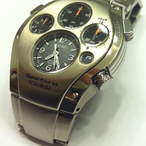 FS -- Seiko Sportura TITANIUM Kinetic Chronograph SLQ009 (cal. 9T82 ...