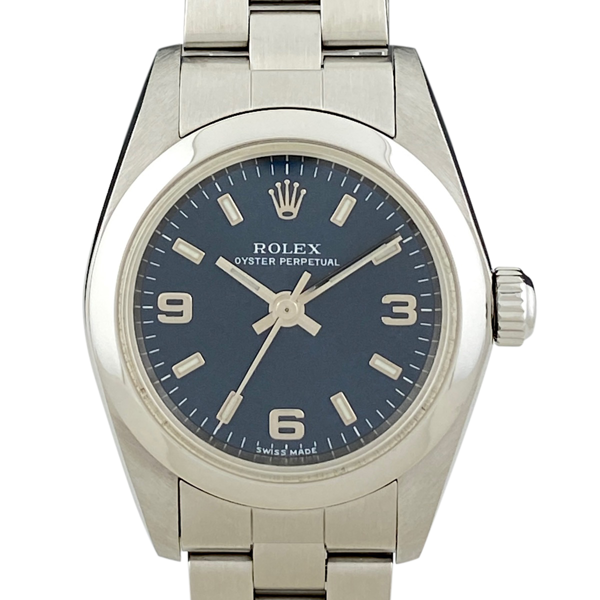 Rolex ROLEX Oyster Perpetual 76080 Watch SS Self-winding Navy Ladies ...