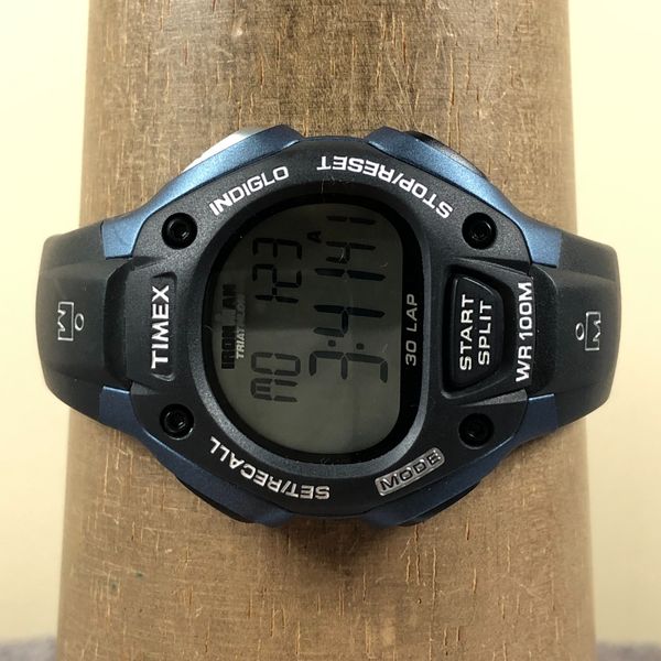 Timex Ironman Triathlon Men T5H591 Black Rubber Quartz Digital 36mm ...