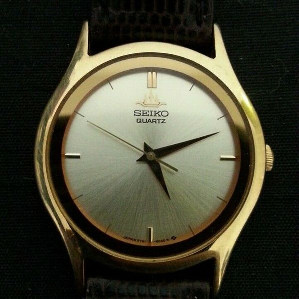 Ladies VINTAGE SEIKO (Model# 5Y91-6020) Brown/Gold Tone Watch ...