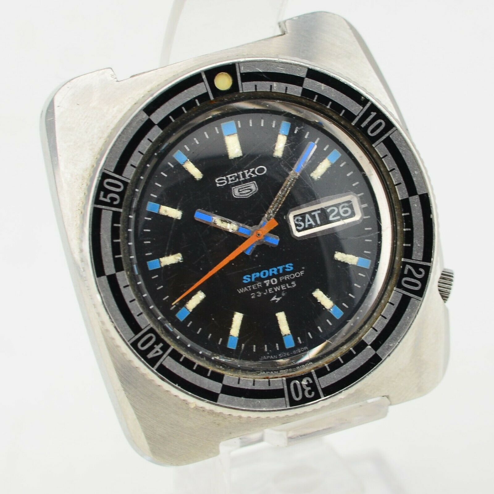 1969 Vintage Seiko 5 Sports Rally Diver JDM Checked Bezel Watch 5126-8130 H220 | WatchCharts ...
