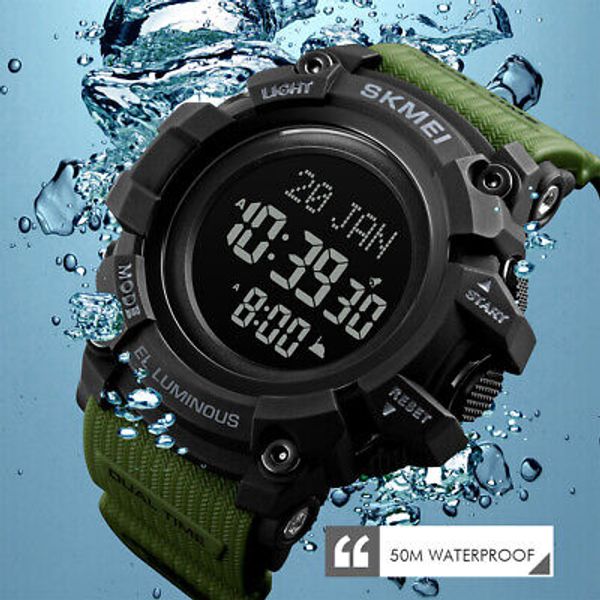 SKMEI Muslim Compass Qibla Watch Islamic Prayer Alarm Watches LCD Light ...