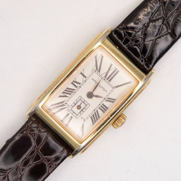Hamilton Ref. 6162 Goldtone & Stainless Steel Quartz Tank Wristwatch ...