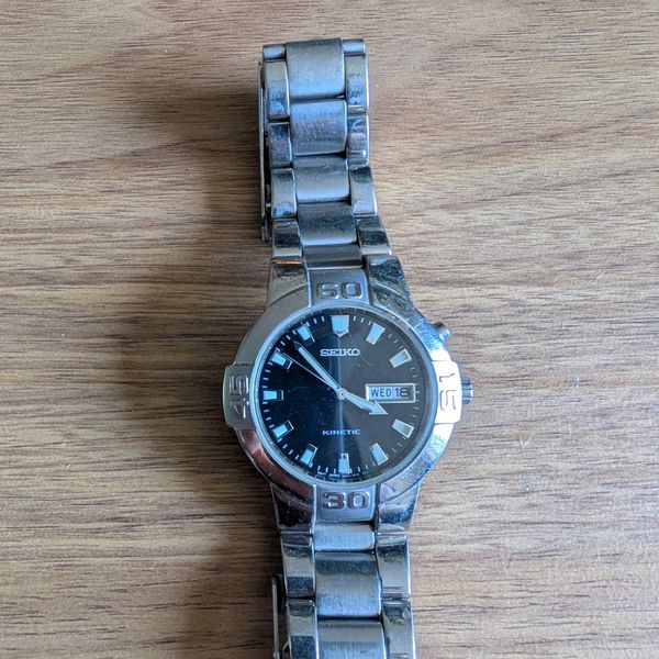 Seiko Men's Analog Quartz Watch Kinetic 5M63-0C00 | WatchCharts Marketplace