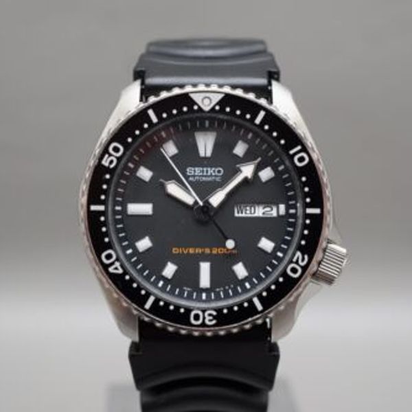 Vintage 1998 Seiko SKX399 7S26 Black Dial Divers 200M Automatic Watch ...