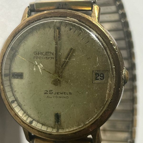 VINTAGE GRUEN PRECISION AUTOWIND WRISTWATCH 25 JEWELS Non Running ...