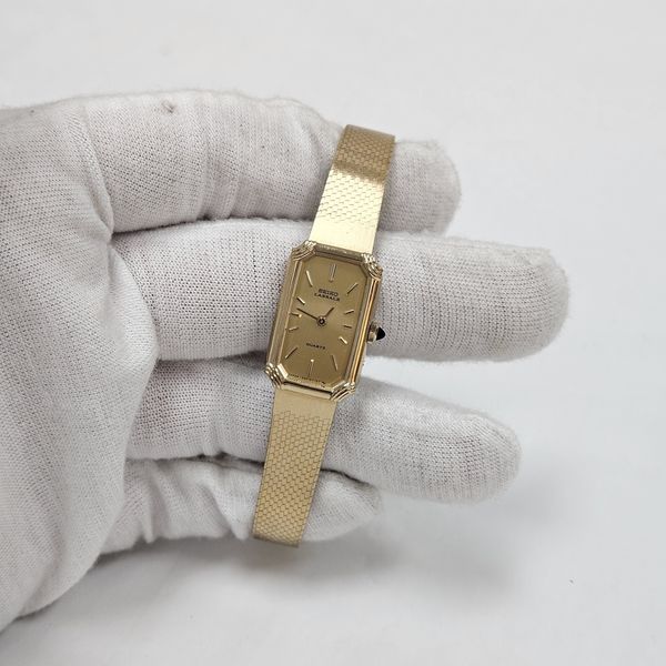 Vintage Seiko Lassale Ladies Gold Tone Dress Tank Watch Quartz Sapphire Crown | WatchCharts ...