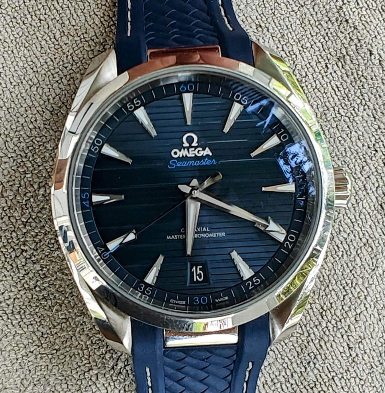 [WTS] Omega Aqua Terra, cal 8900, Blue rubber | WatchCharts Marketplace
