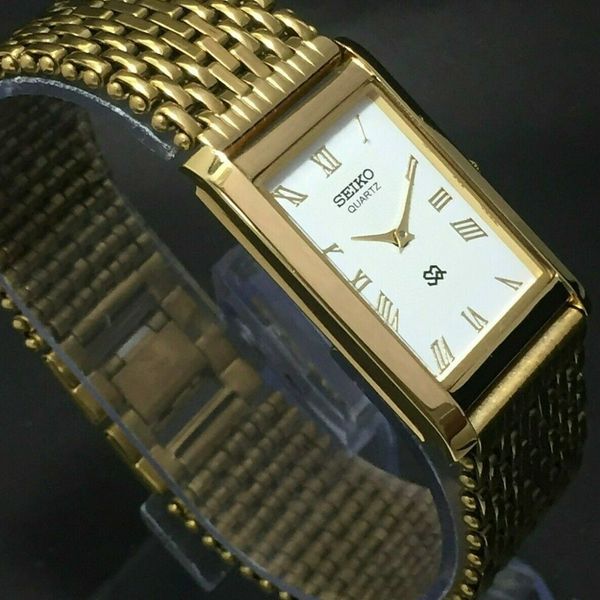 Seiko Slim Quartz New Battery Japanese Roman Dial Men's Wrist Watch ...