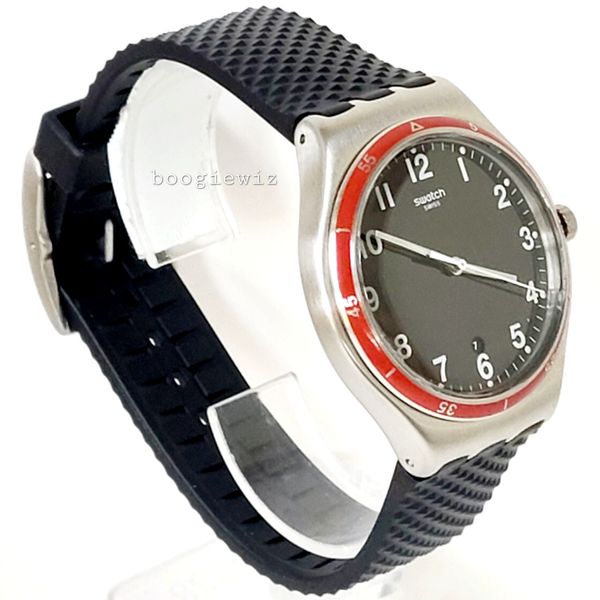 SWATCH, SWISS MADE, YWS417, "RED WHEEL" IRONY, MEN'S WATCH WITH DATE ...
