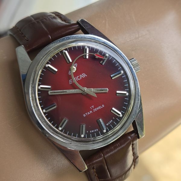 Vintage ENICAR men's manual wind watch AR-160 Rocket second hand swiss ...