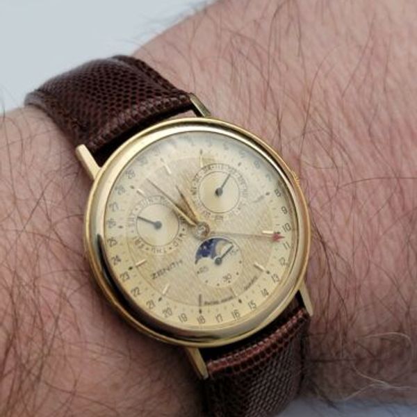 Vintage Stunning Zenith Defy Moon Phase Triple Date 393 Swiss Made ...