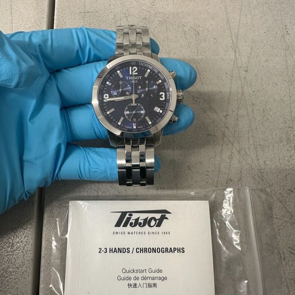 Tissot PRC 200 Chronograph Blue Dial Stainless Steel Men's Watch T0554171104700 | WatchCharts ...