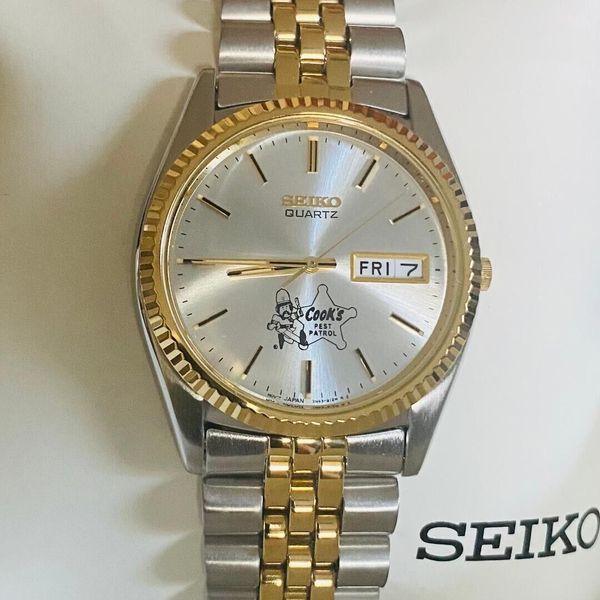 Seiko Stainless Steel Calendar Men's Watch - SGF204 Cooks Pest Control Logo New | WatchCharts ...