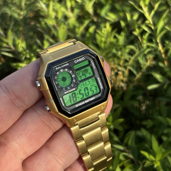 Casio AE-1200 Full Metal Royale Casio Custom Watch Green Filter ...