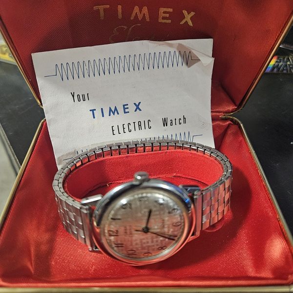 Vintage TIMEX Electric 35mm Menâ s Watch ORIGINAL BOX Original Strap ...