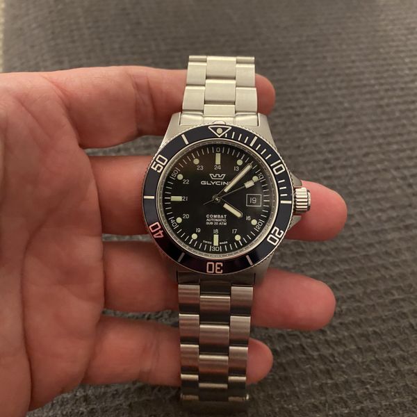 Glycine Combat Sub (GL0094) w/OEM bracelet + rubber straps ...