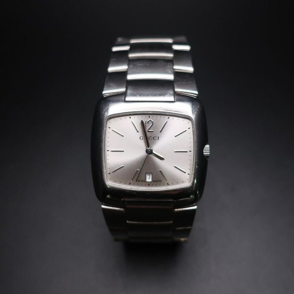 Vintage GUCCI Analog 8500M Silver Dial Watch Fast Free Shipping ...