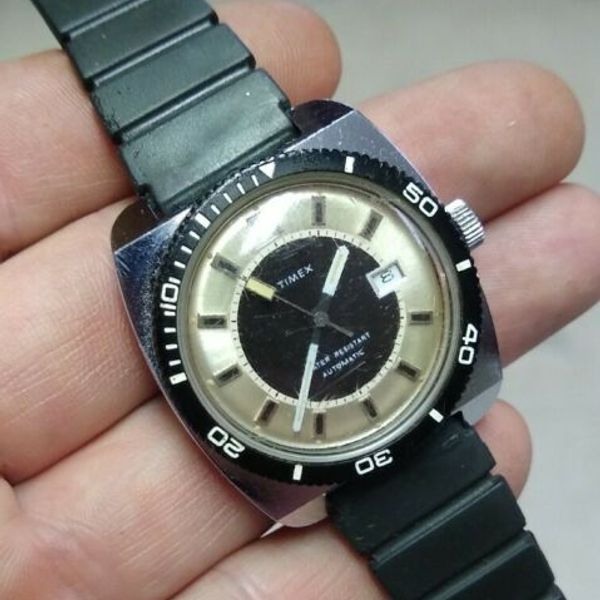 1972 Timex Men's Diver Automatic Watch 47670 3272 Works Good ...