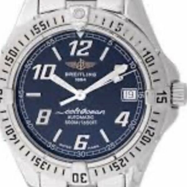 BREITLING Colt Ocean Automatic Mens Watch A17050 Date Display Blue Dial ...