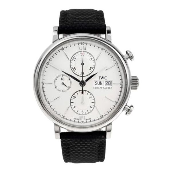 IWC Portofino Chronograph IW391007 42MM Day Date Chronograph Silver ...