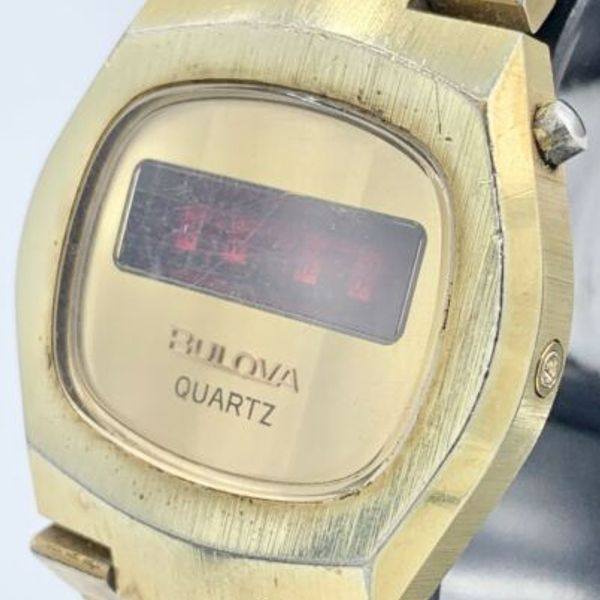 Vintage Bulova Quartz N-111 Red LED Digital Watch With Original ...