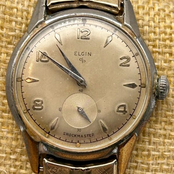 ELGIN SHOCKMASTER 715 MEN'S WATCH 34.6mm 17.5mm LUG 17j RUNS (PM3 ...