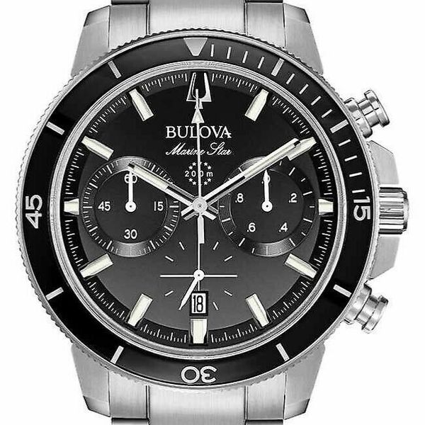 Bulova 96B272 Marine Star Black Stainless Steel Case Men's Watch ...