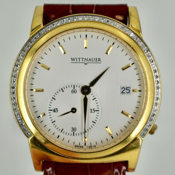 Wittnauer 12E19 Mens Watch Gold w/ Diamond Bezel | WatchCharts Marketplace