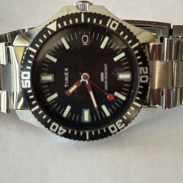 Vintage Timex Diver Watch Red Dot Mechanical Manual Wind | WatchCharts ...