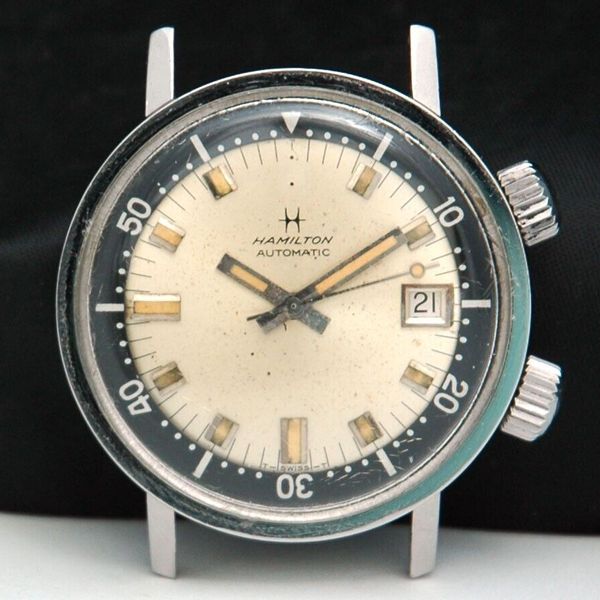 HAMILTON Automatic SUPER COMPRESSOR DIVER 600 Men WATCH VTG 694a 17J ...