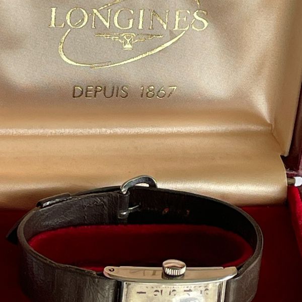 Vintage Longines Tank Cased Mechanical Watch In Genuine Longines Box ...