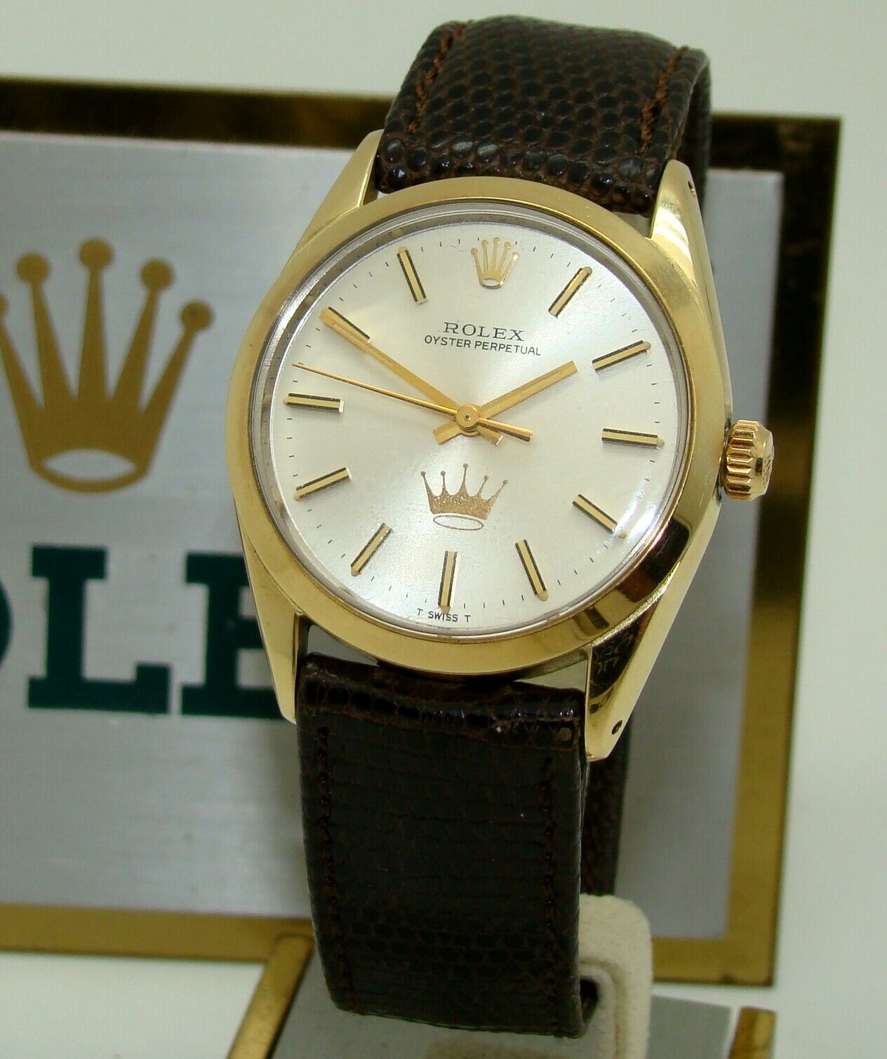 ROLEX MENS HALLMARK CARDS AUTOMATIC SILVER DIAL 1024 OYSTER PERPETUAL ...