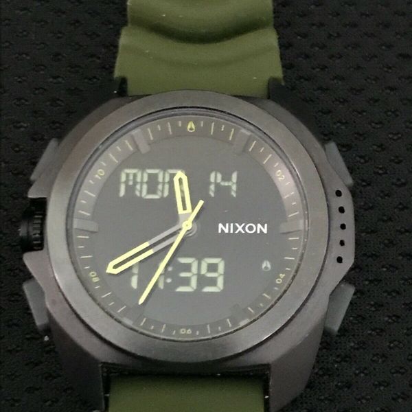 Nixon Ripley Digital/Analog Watch Gunmetal 47mm Altimeter Temp Gauge ...