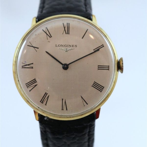 1970's Longines Silver Linen Dial Manual Wind Gold Plated Bezel Men's ...