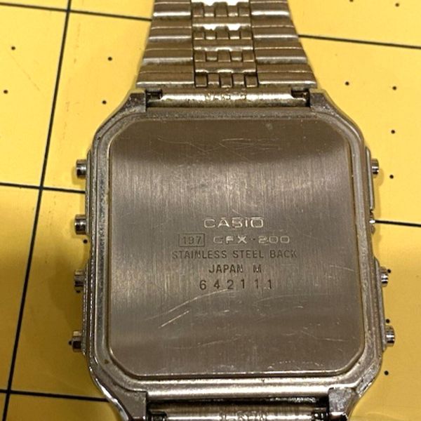 Vintage Casio Scientific Calc Watch 197 CFX-200 Stainless Steel Back ...